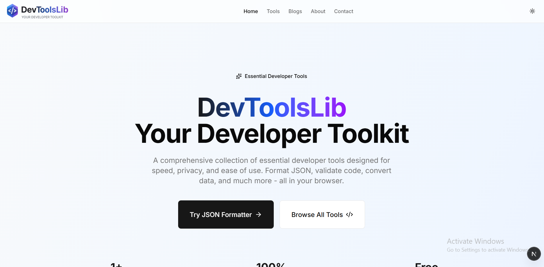 DevToolsLib - Free Essential Developer Tools & Utilities Online